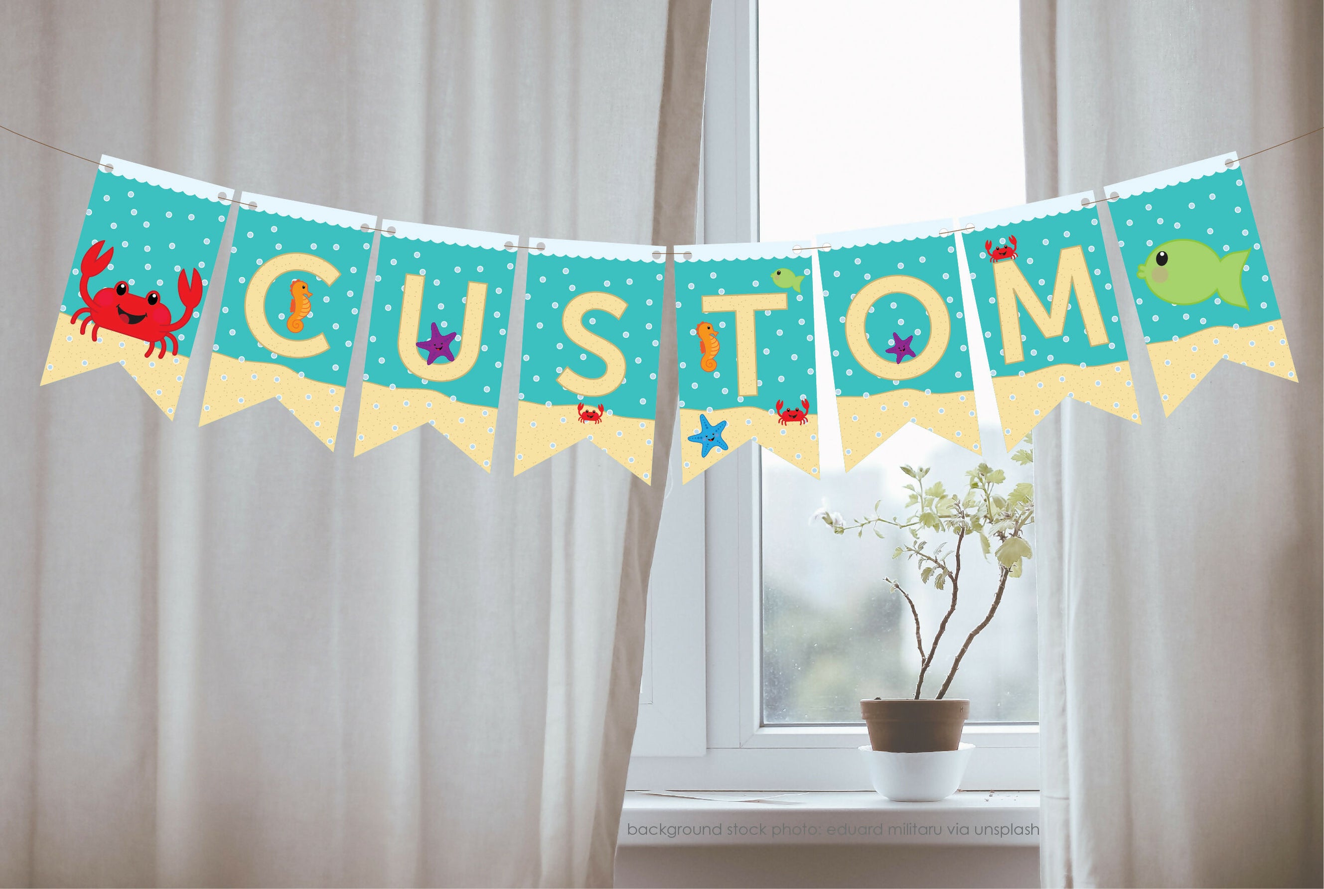 Under the Sea Banner, Under Sea Birthday, Ocean Birthday Banner, Be...