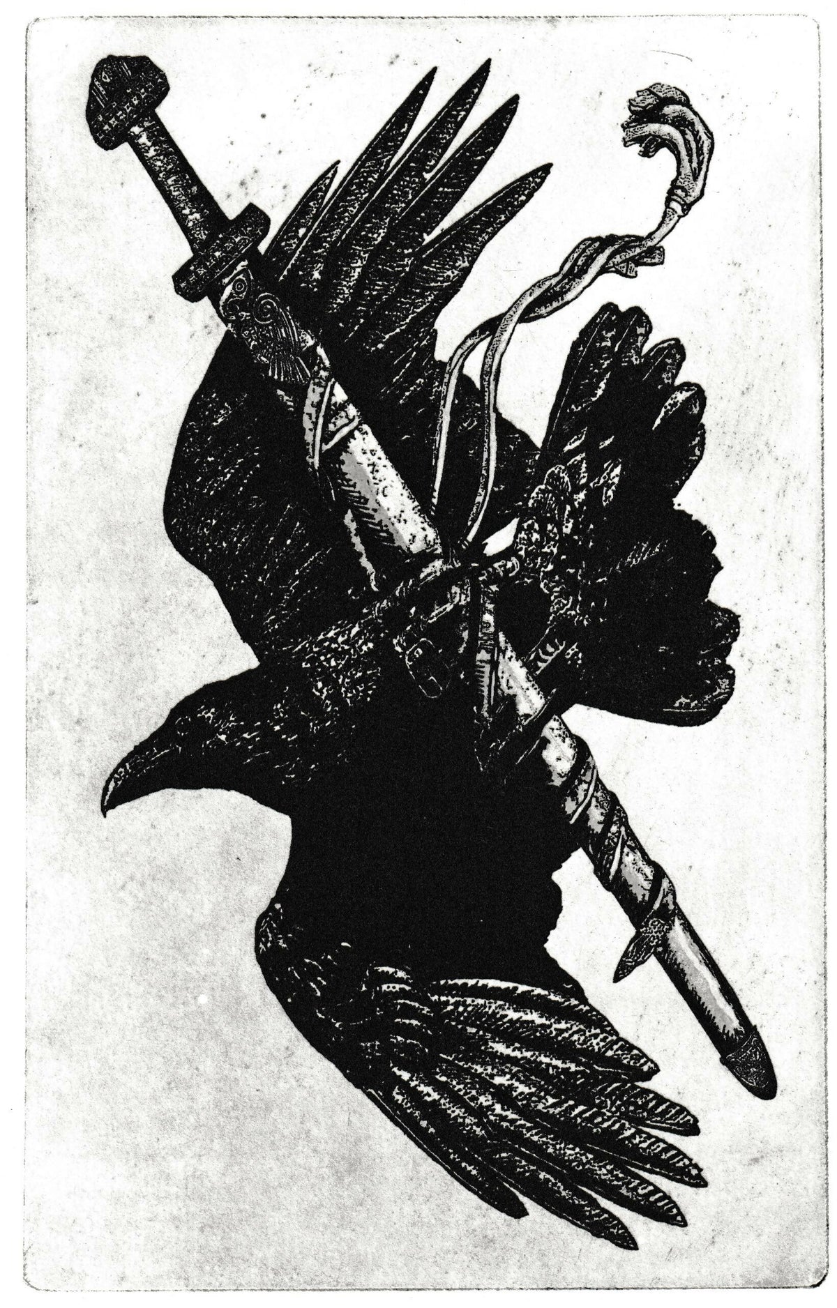Holidays Wall Art, Raven artwork , Raven Steals his sword, Raven, c...