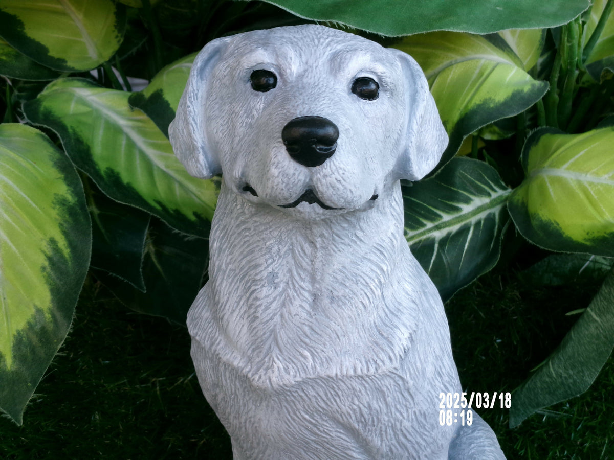 Concrete Labrador Retriever Statue Outdoor Garden Decor Pet Grave M...