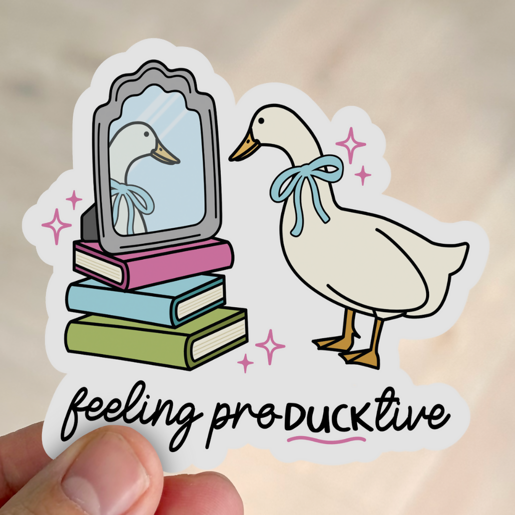Feeling Pro-DUCK-tive Sticker | Laminated Waterproof Vinyl Die Cut ...