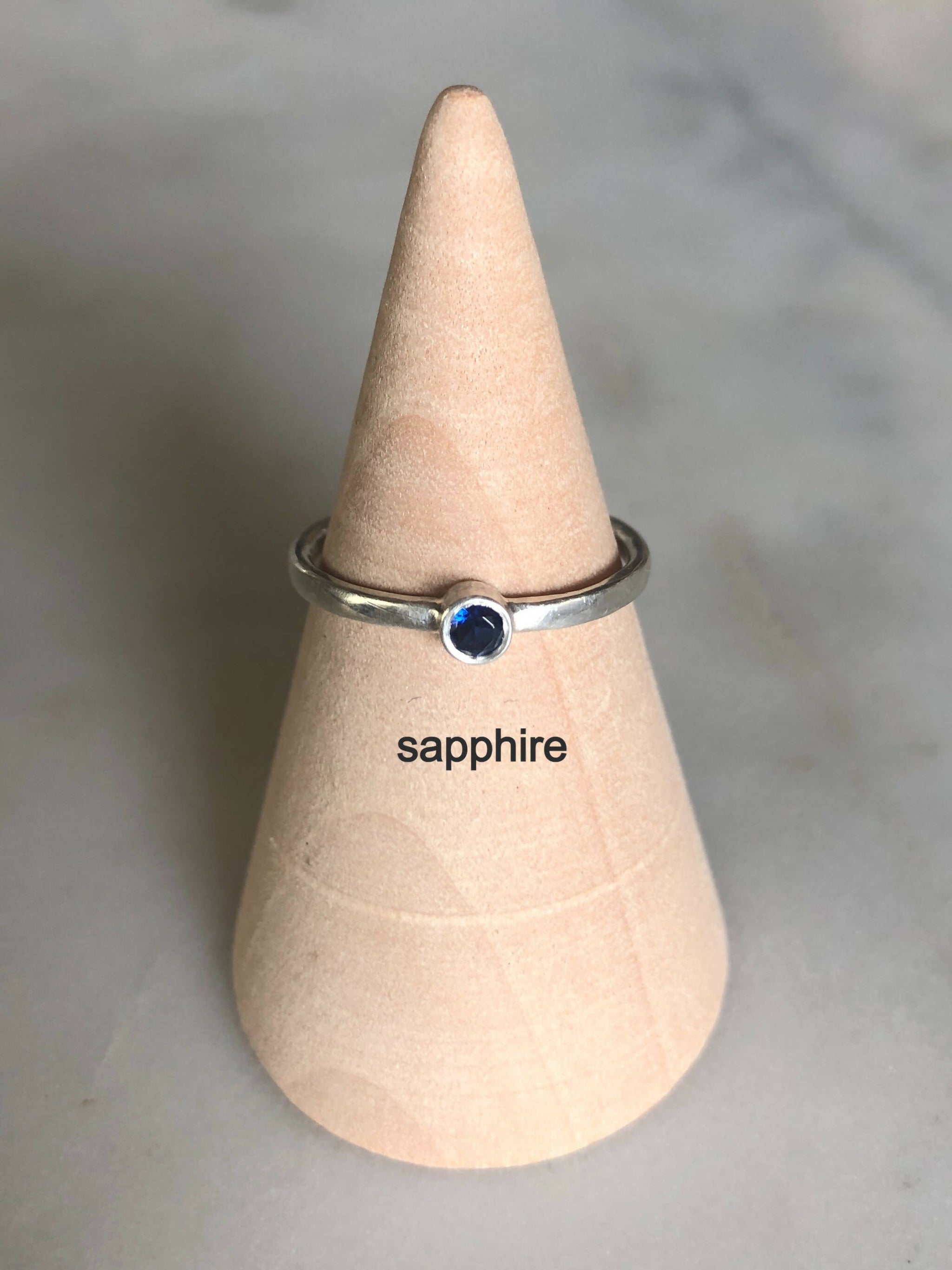 sterling silver gemstone stack rings with tube setting hand made