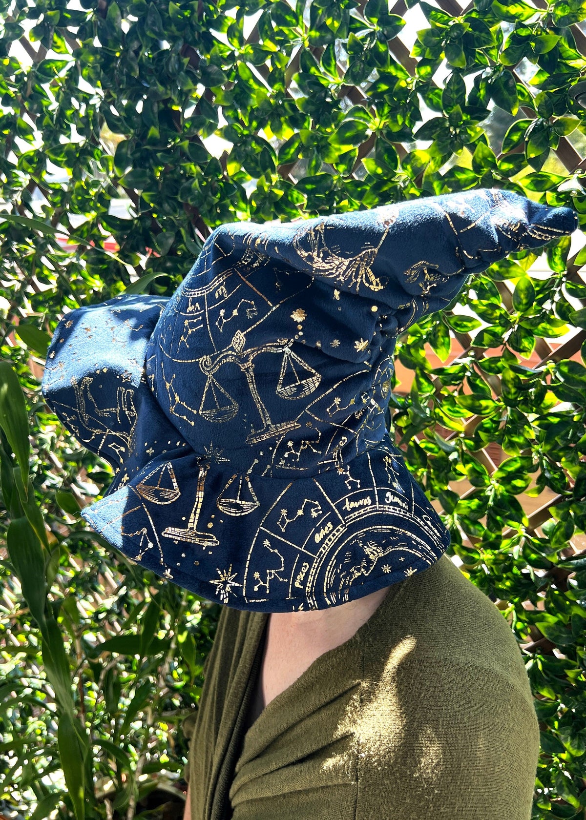 Slouchy Witch Hat | Astrology Halloween Wizard Costume | Fairy Pixi...