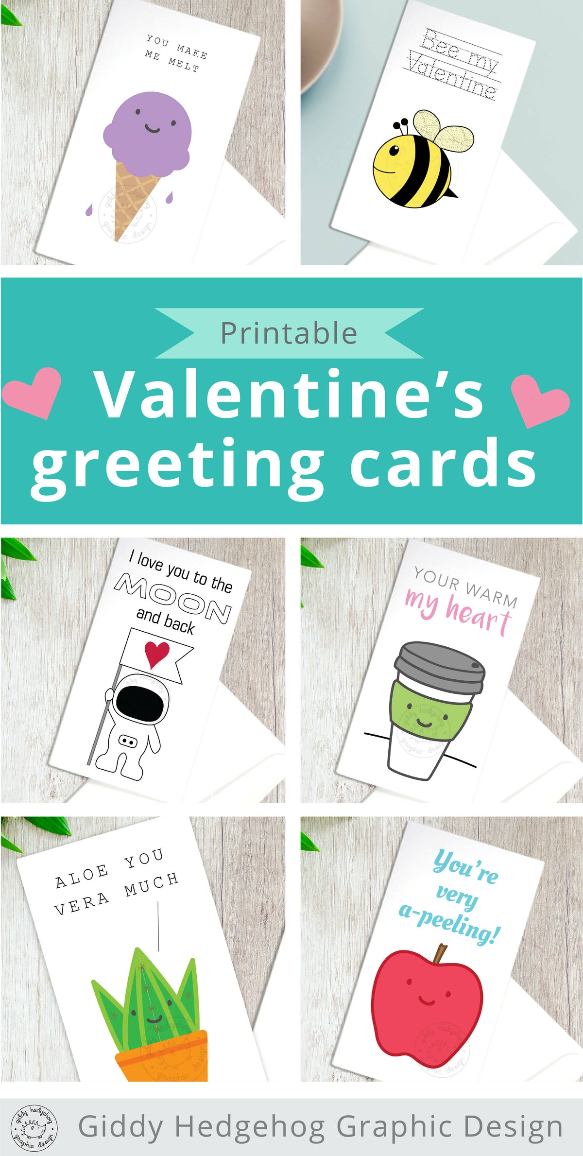 Valentine's pun cards, Valentine's Gift Card, Greeting Card...